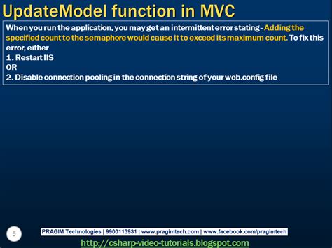 Sql Server Net And C Video Tutorial Part 15 Update Model Function