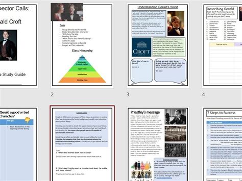 An Inspector Calls Booklet Gerald Teaching Resources