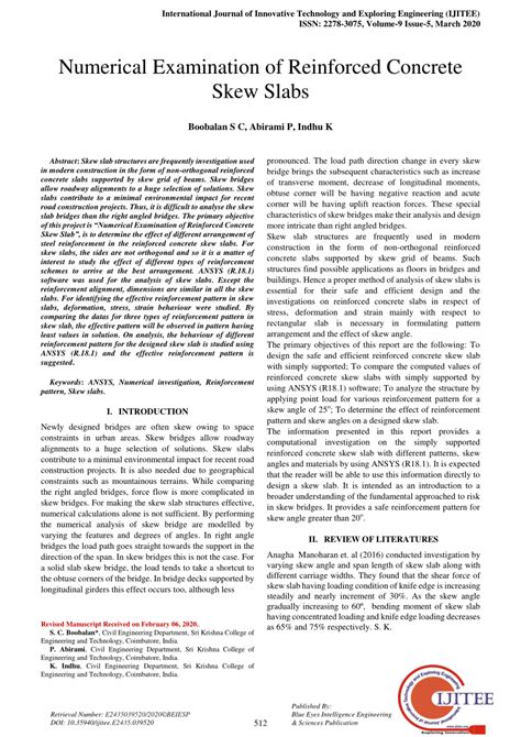 Pdf Numerical Examination Of Reinforced Concrete Skew Slabs
