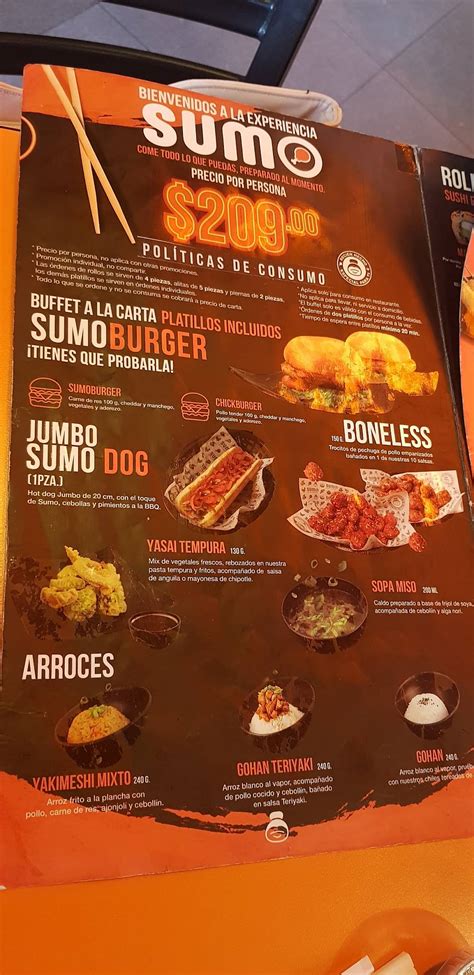 Carta Del Pub Y Bar Sumo Buffet Atizapán Ciudad López Mateos