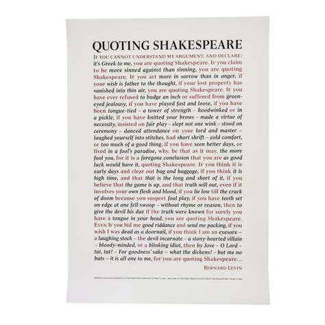 Quoting Shakespeare Poster Shakespeare Shop