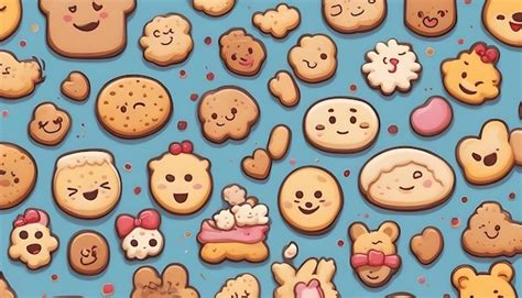 Cute Biscuits In Cartoon Theme Premium Ai Generated Image