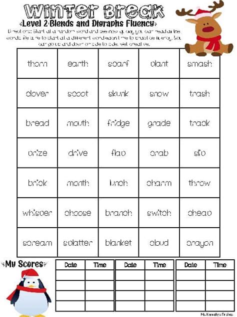 Winter Break Fluency Packet By Ms Kennellys Firsties Tpt