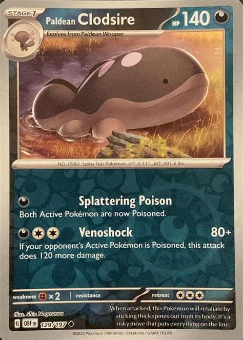 Paldean Clodsire Reverse Holo 129 Prices Pokemon Obsidian Flames