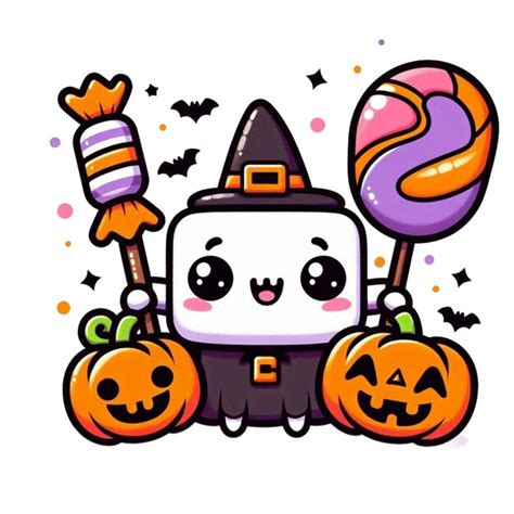 Halloween Candy Ghost Premium Ai Generated Image