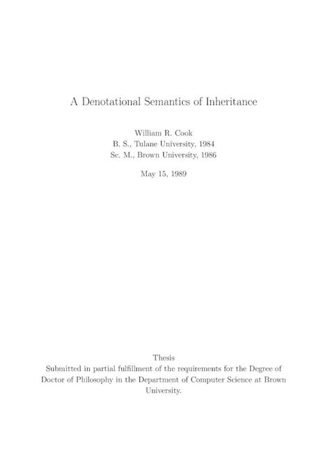 pdf a denotational semantics of inheritance dokumen tips