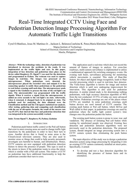 Pdf Real Time Integrated Cctv Using Face And Pedestrian Detection