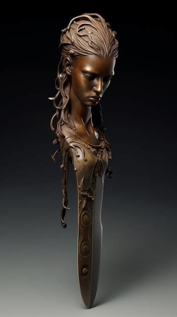 Premium Photo Woman Girl Carved Into Hilt Dagger Illustration Picture Ai Generated Art