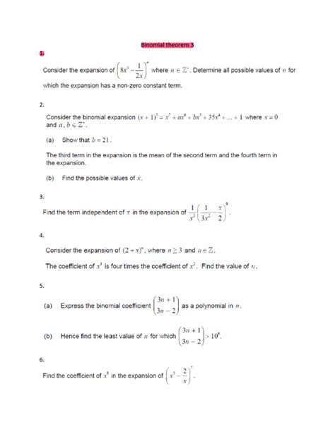 Binomial Theorem 3 Pdf Binomial Theorem 3 Pdf