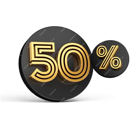 로얄 골드 현대 글꼴 엘리트 3d 자리 문자 50 블랙 3d 버튼 아이콘에 50 프리미엄 사진
