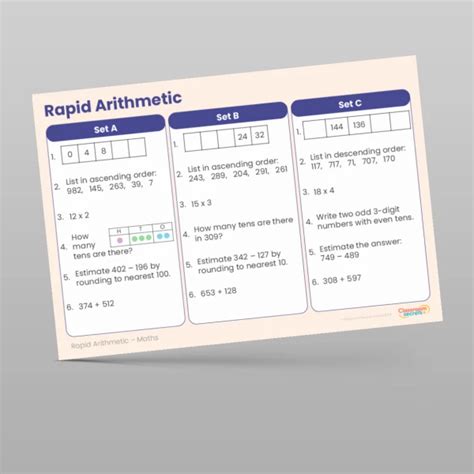 Year 4 Summer Rapid Arithmetic Recap Resource Classroom Secrets