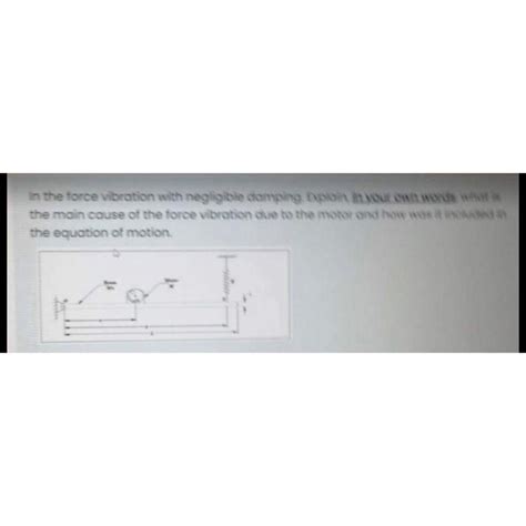 Solved In The Force Vibration With Negligible Damping