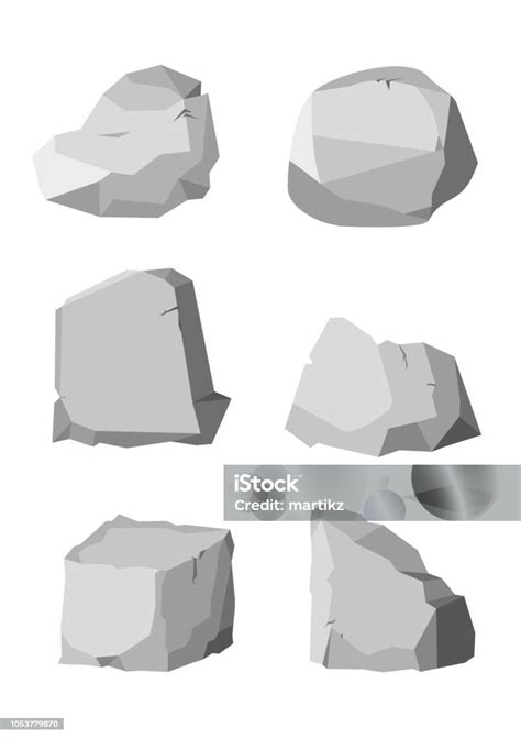 록 스톤 만화를 설정합니다 돌과 바위 아이소메트릭 3d 평면 스타일에 다른 바위의 세트 0명에 대한 스톡 벡터 아트 및 기타 이미지 0명 거친 건설 산업 Istock
