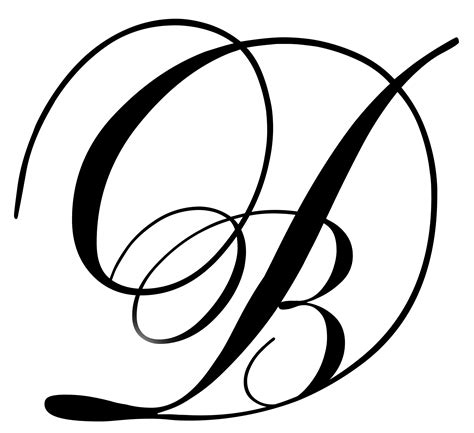 Bd Db Monogram Logo Calligraphic Signature Icon Wedding Logo Monogram