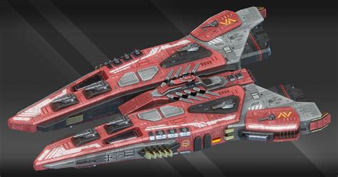 Spaceship Gsn Krimhild Class Heavy Cruiser 3d Space Unity Asset Store