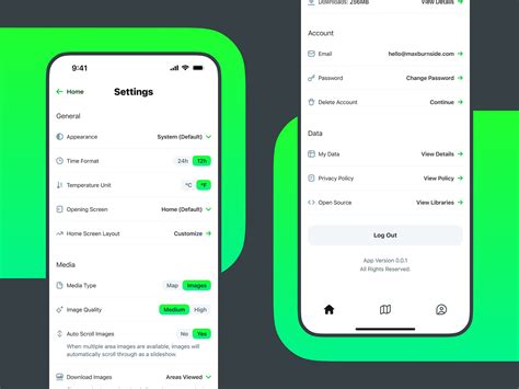 ios app settings page by max burnside on dribbble