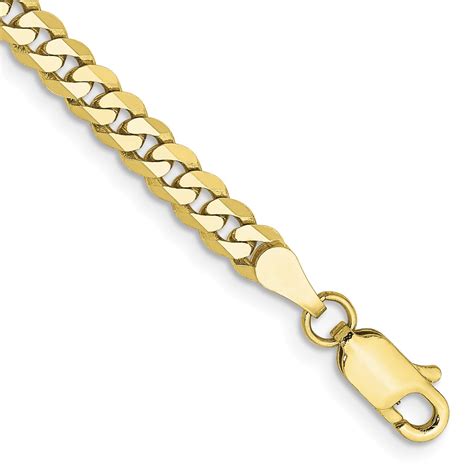 10k 39mm Flat Beveled Curb Chain Unclaimed Diamonds