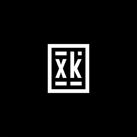 Xk Initial Logo With Square Rectangular Shape Style 11487756 Vector Art