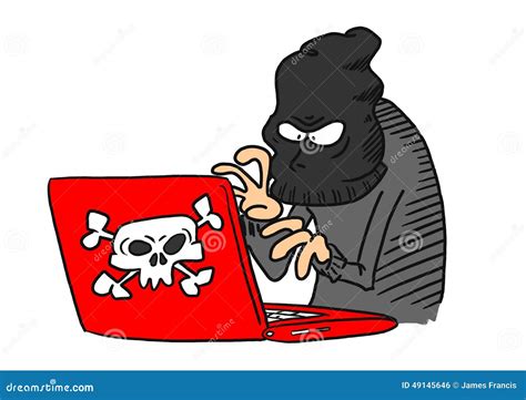 Cyber Criminal On Computer Stock Illustration Illustration Of Breach 49145646