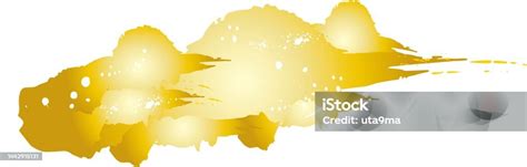 간단한 황금빛 구름 파도 붓으로 그린 것처럼 보이는 추상적 인 그림 일러스트 소재 0명에 대한 스톡 벡터 아트 및 기타 이미지