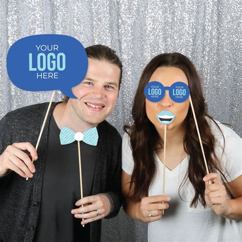 Custom Logo Photo Booth Props Kit Personalized Branded Business Party