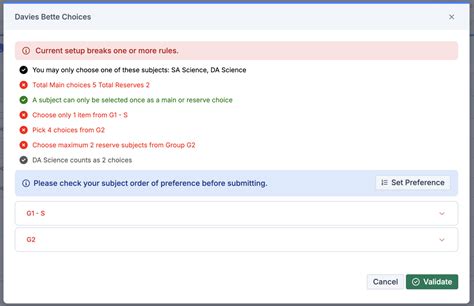How To Use The Review Pupil Choices Page Bromcom Documentation Centre