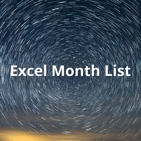 Excel Month List Excel University