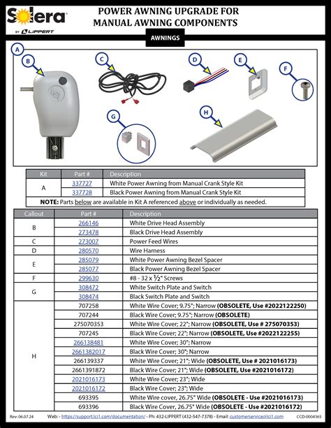 Solera® 3000 Series 12v Power Awning Lippert Customer Care Center