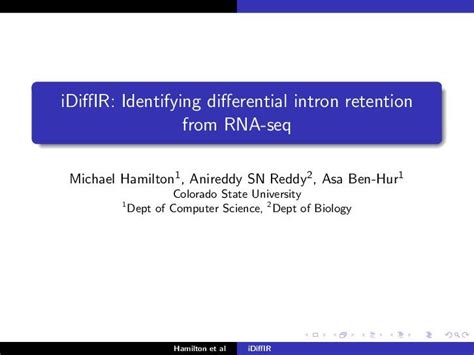 pdf idiffir identifying differential intron retention from rna seq