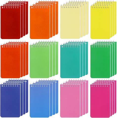 Tatuo 48 Pcs Small Spiral Notebook 3 X 5 Inch Spiral Pocket Notebook 50 Sheets Per
