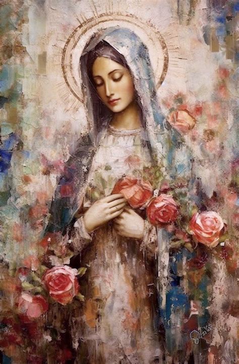Blessed Virgin Mary Watercolor Art Downloadable Digital Print Catholic