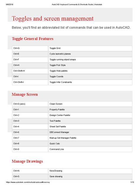 AutoCAD Keyboard Commands & Shortcuts Guide - Autodesk | PDF | 3 D Computer Graphics | Auto Cad