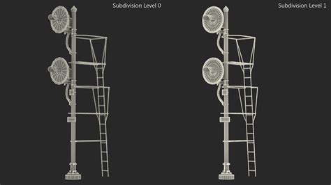 Searchlight Railroad Signal Double 3d Model 34 3ds Blend C4d Fbx