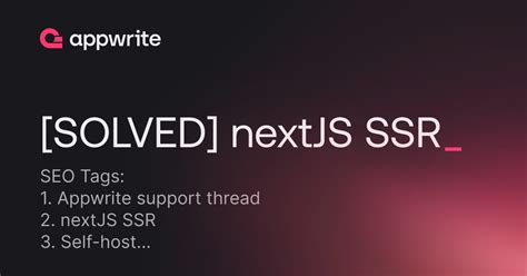 [solved] nextjs ssr threads appwrite