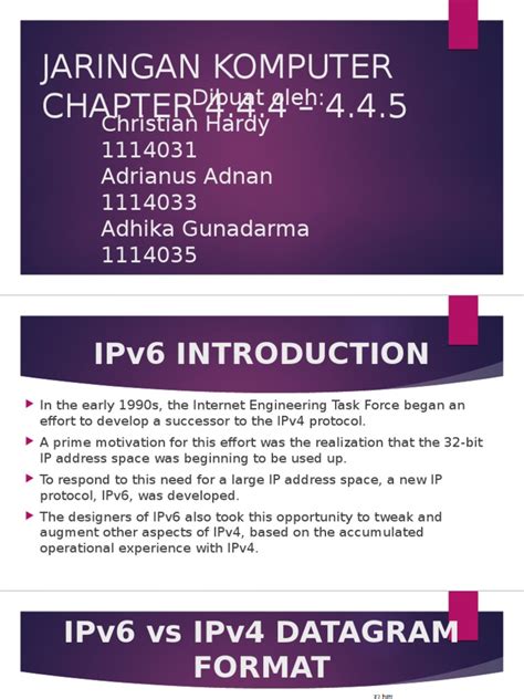 Ipv6 Vs Ipv4 Datagram Format Guide Pdf Internet Protocols I Pv6