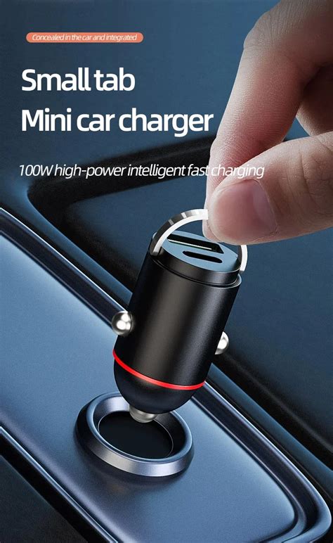 Usb Type C Dual Port Car Charger W Fast Charging Mini Charging Adapter With Handle Tvcmall Com