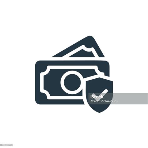 돈 아이콘 웹 사이트 디자인 및 모바일 앱 개발 인쇄를위한 글리프 머니 아이콘 흰색 배경에 고립 된 채워진 글리프 보험 컬렉션에서 돈 아이콘 0명에 대한 스톡 벡터 아트 및