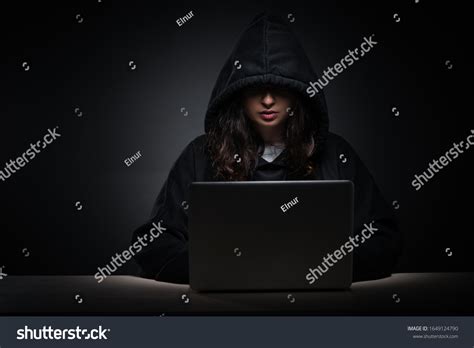 Female Hacker Hacking Security Firewall Late Stock Photo 1649124790 Shutterstock