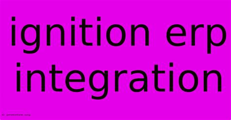 Ignition Erp Integration