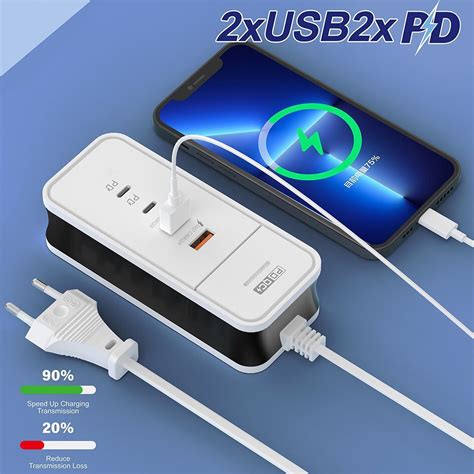 新款 2usb 2pd 電源延長線 快充迷你排插 Type C 桌面插座 桌面延長線 延長線usb 蝦皮購物