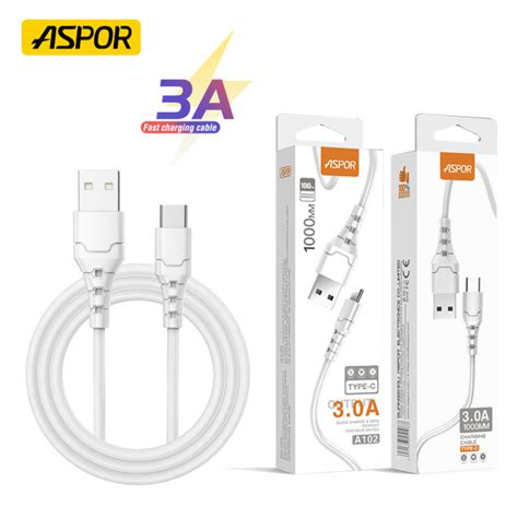 Aspor A100 1m 3a Usb To Type C Lightning Micro Usb Pd Mobile Phone Fast