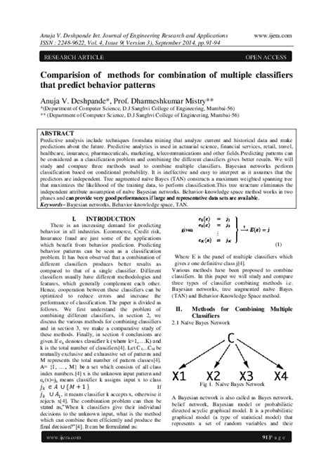 Pdf Comparision Of Methods For Combination Of Multiple Classifiers