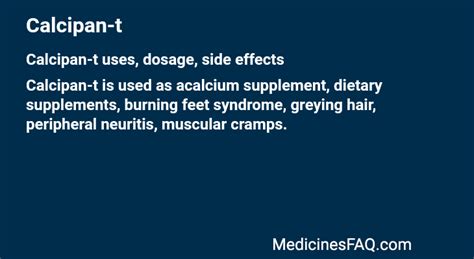 Calcipan T Uses Dosage Side Effects Food Interaction And Faq