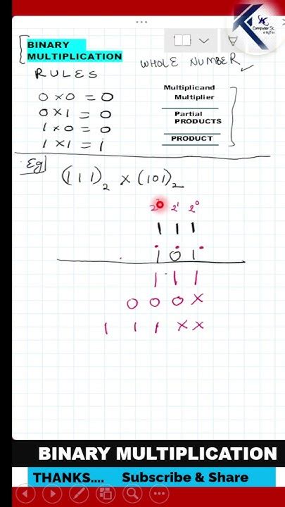 Binary Multiplication How To Do Binary Multiplication Shorts