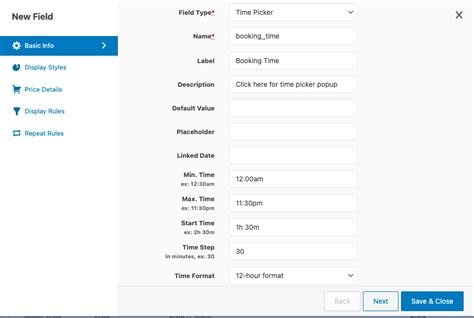 How To Add And Configure Time Picker Field Themehigh Documents