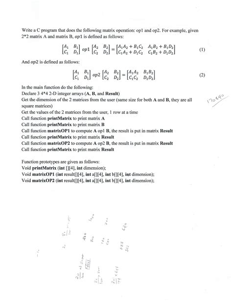 Solved Write A C Program That Does The Following Matrix Chegg