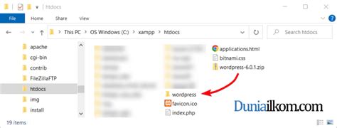 tutorial cara memindahkan file wordpress ke htdocs xampp