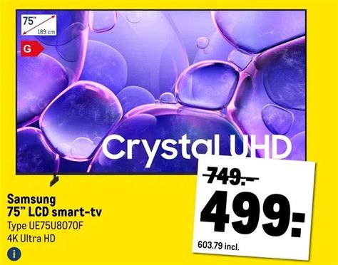 Samsung 75 Lcd Smart Tv Type Ue75u8070f 4k Ultra Hd Aanbieding Bij