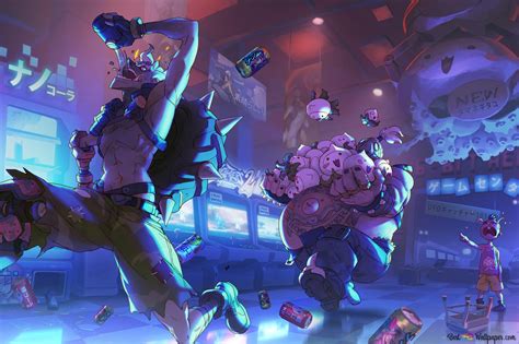 Overwatch Game Junkrat And Roadhog 6k Wallpaper Download
