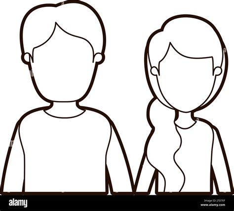 Ponytail Drawing Front View